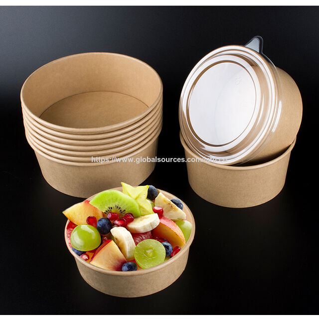 Custom Printed 30 Oz 32 Oz Disposable Rice Paper Soup Salad Bowls For ...