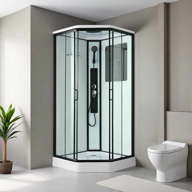 Bulk Buy China Wholesale Pentagonal Black Border Luxury Shower Room ...