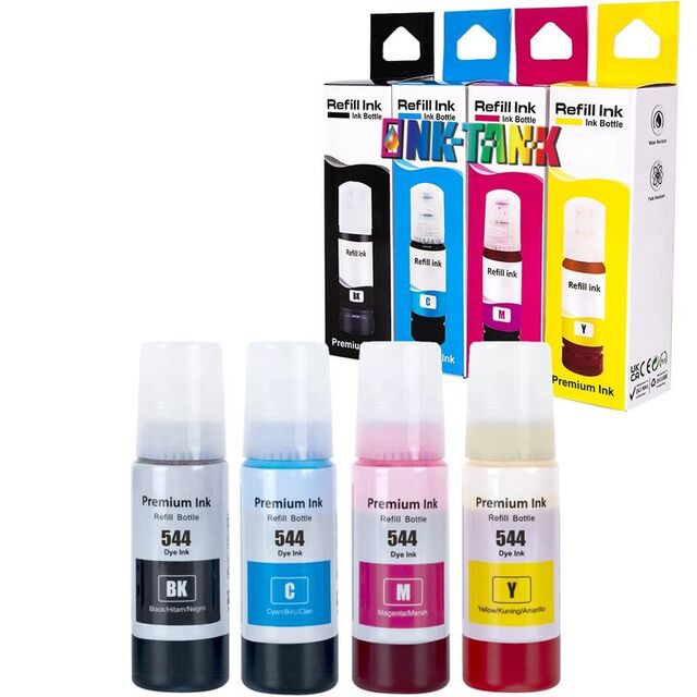 Ink-tank 544 T544 Premium Color Compatible Bottle Water Based Refill ...