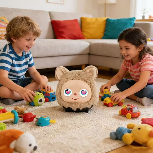Ai Plush Toy Speaker For Children Touching The Forehead Area Of The ...