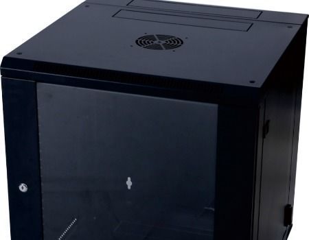 China Double section 12U 600x600 wall mount cabinet with glass door on ...