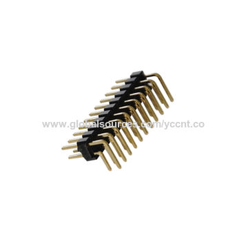 China 2.54mm pin header, dual row, board spacer, right angle on Global Sources,2.54mm pin header ...