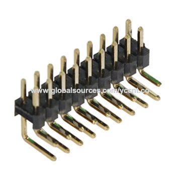 China 2.54mm pin header, dual row, board spacer, right angle on Global Sources,2.54mm pin header ...