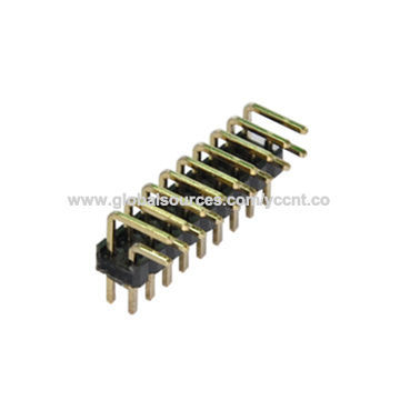 China 2.54mm pin header, dual row, board spacer, right angle on Global Sources,2.54mm pin header ...