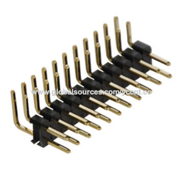 China 2.54mm pin header, dual row, board spacer, right angle on Global Sources,2.54mm pin header ...