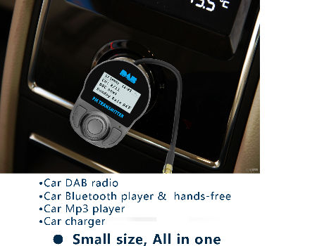 Car use DAB radio adapter with Bluetooth Hands-free, FM transmitter ...
