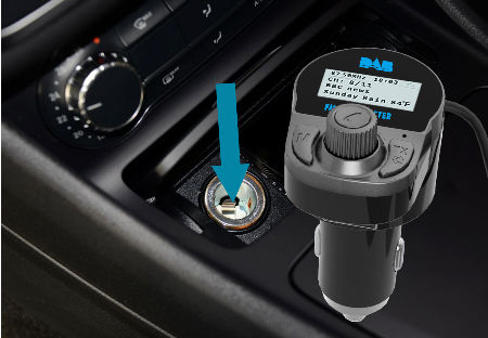 Car use DAB radio adapter with Bluetooth Hands-free, FM transmitter ...