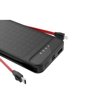 China10000mAh built-in cable mobile power bank with Type C + Lightning ...