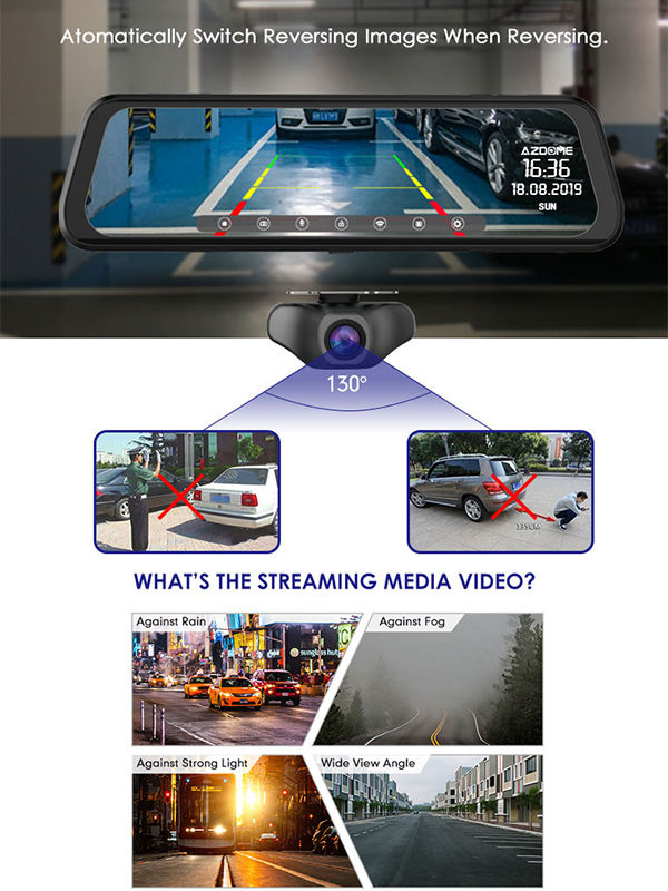 China 9.66" IPS Touch Screen 1080P Dual Camera Car DVR Mirror Dash Cam ...