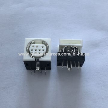 China Mini DIN socket connector with 9pins, right angle type on Global ...