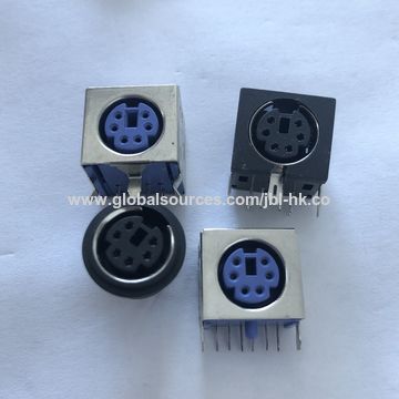 China Mini DIN socket connector with 6pins, right angle type and ...