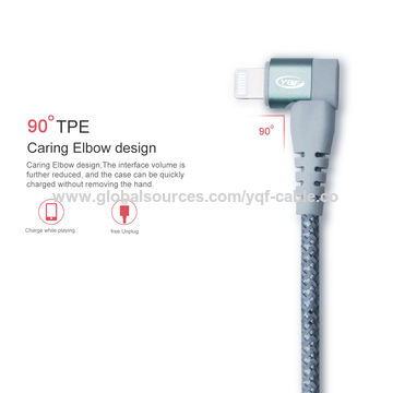 China 1m 90 Degree Elbow USB a to Lightning Data Cable on Global ...