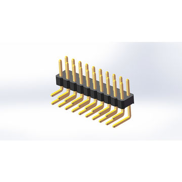 China 2.54mm Pin Header, Double Rows Right Angle on Global Sources,PCB connector,2.54mm pin ...