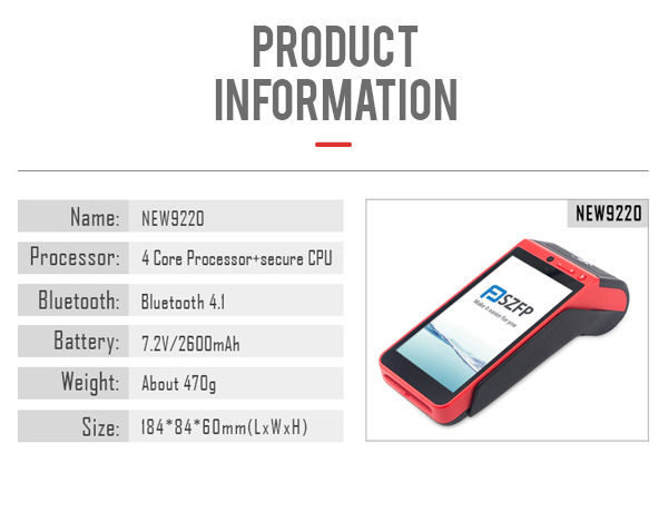 China NEW9220 smart all in one android pos bank payment transcation pos ...