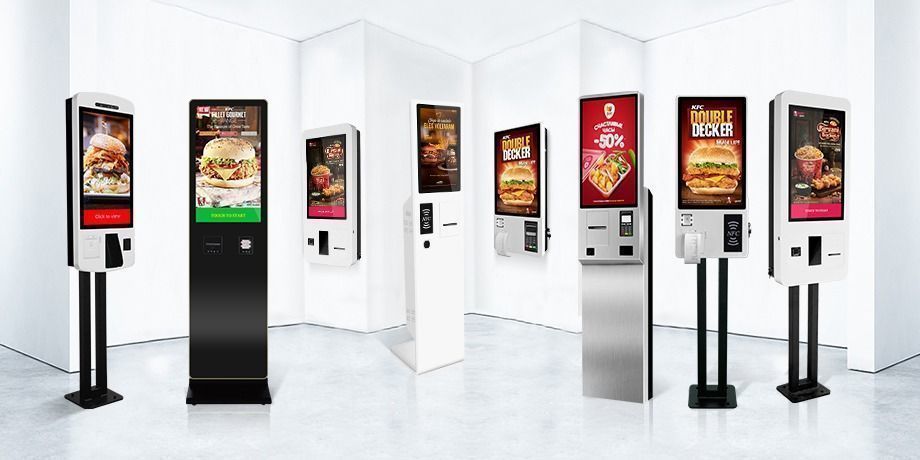 China Factory supply super slim design restaurant qr code scanner kiosk ...