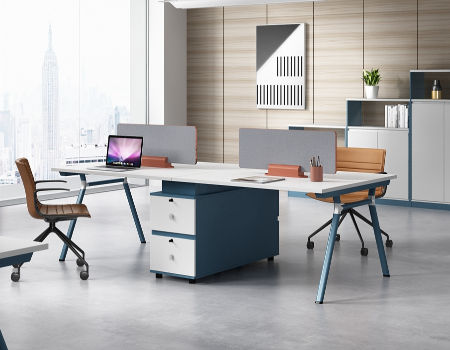 China Modern office computer table design 4 person workstation modern ...