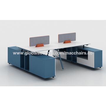 China Modern office computer table design 4 person workstation modern ...