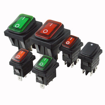 China Honyone IP67 Rocker Switch, On/Off, 4-pin Black Housing, Green ...
