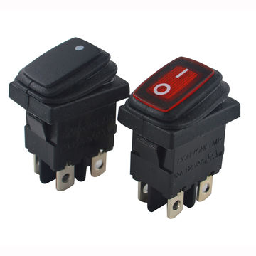 China Honyone IP67 Rocker Switch, On/Off, 4-pin Black Housing, Green ...