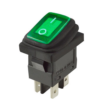 China Honyone IP67 Rocker Switch, On/Off, 4-pin Black Housing, Green ...