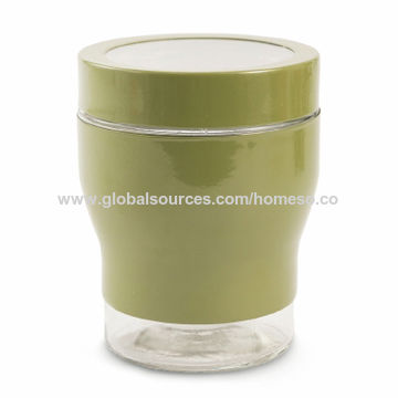 China 600ml Glass Storage Container with Acrylic Lid on Global Sources