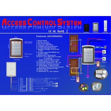 ChinaAccess Control Keypads with ID Card Reader and 12V/DC Voltage ...