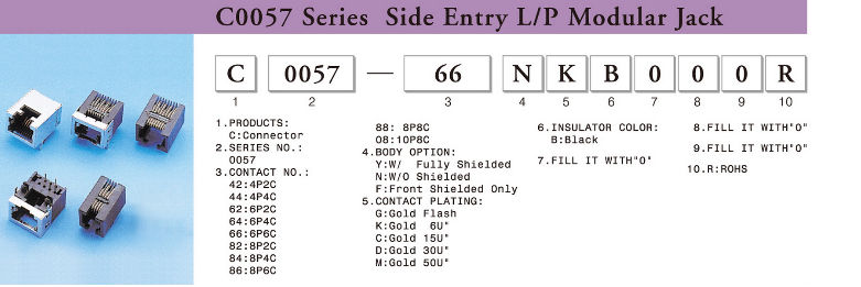 Side Entry L/P Modular Jack Shielded Unshielded, Modular Jack jack Jack ...