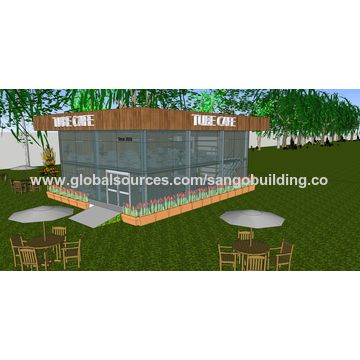 China Modern design steel structure coffee shop modular house on Global ...