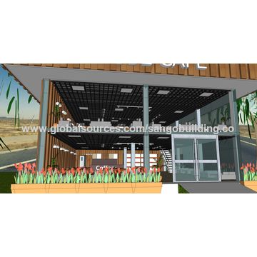 China Modern design steel structure coffee shop modular house on Global ...