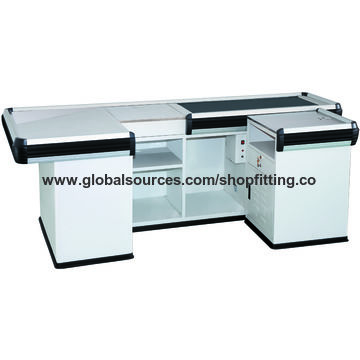 China Checkout counter, with conveyor belt,Supermarket electric with ...
