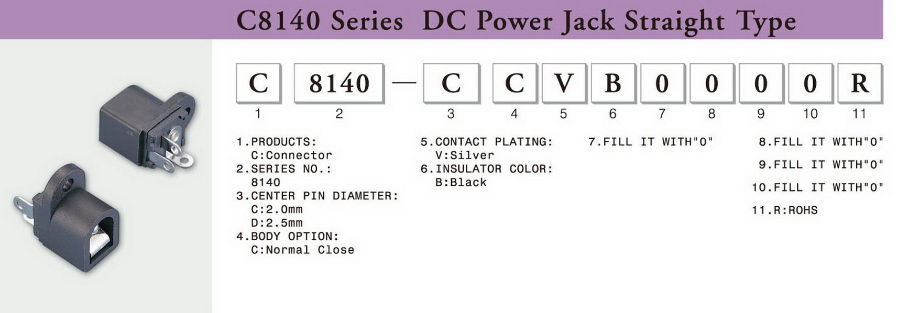 DC Power Jack, Straight Type, 2.0 and 2.5mm, dc power jack dc power ...