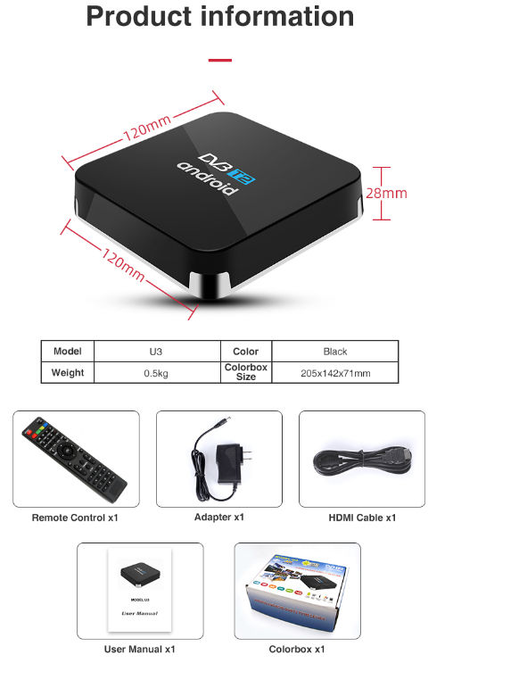 Android STB OTT DVB T2 Best Android quad core Chipset Amlogic S905D TV ...