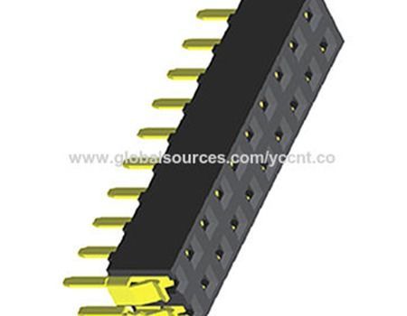 China 2.54mm female header dual row straight type U type terminal on ...