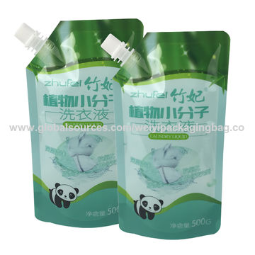 China 500ml shampoo stand up spout pouch plastic laundry liquid ...