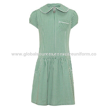 China Girls' school uniform factory directly 100% cotton red plaid ...