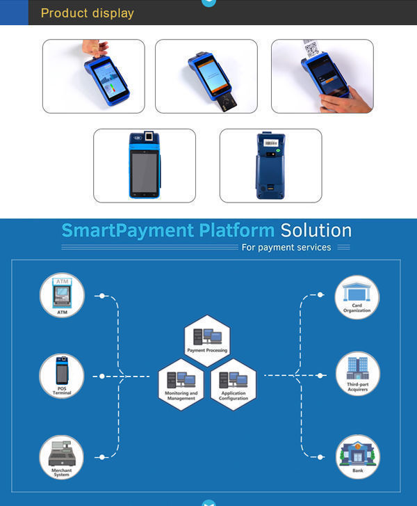 China Android 7.0 4G POS payment terminal with EMV certification and ...