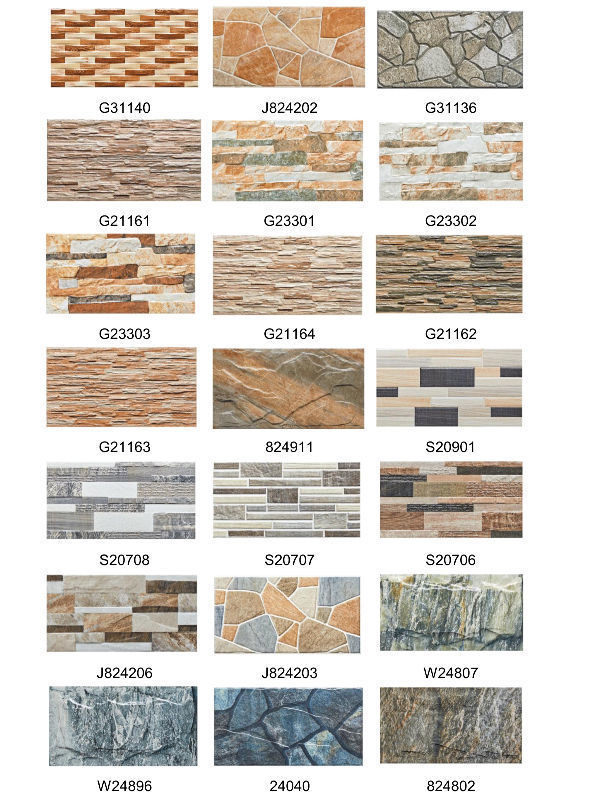 China 200x400mm stone look wall tiles,rustic matt extenal wall tile on ...