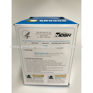 China NIOSH approved N95 face masks anit dust on Global Sources