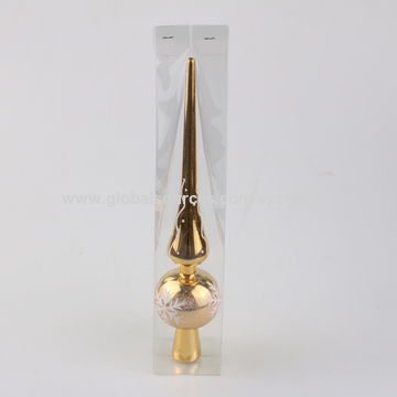 China Red Plastic Christmas Tree Topper Calabash with Painted on Global ...