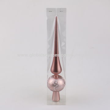 China Red Plastic Christmas Tree Topper Calabash with Painted on Global ...