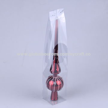 China Red Plastic Christmas Tree Topper Calabash with Painted on Global ...