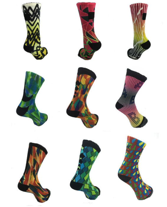 Taiwan 3D printing socks, polyester socks with 360-degree full color ...