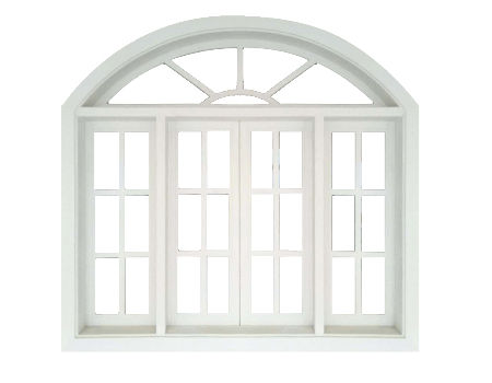 UPVC PVC round casement windows with round/arched top design and ...
