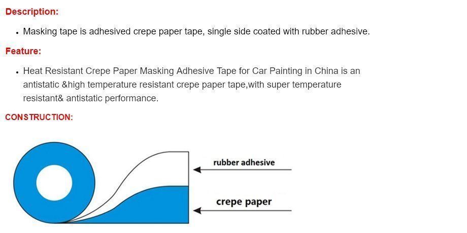 ChinaNo Residue Glue Custom Printed Beige Color Masking Paper Crepe ...