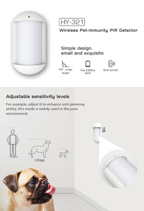 China Pet Immunity Wireless PIR Detector Pet Friendly Motion Detector ...