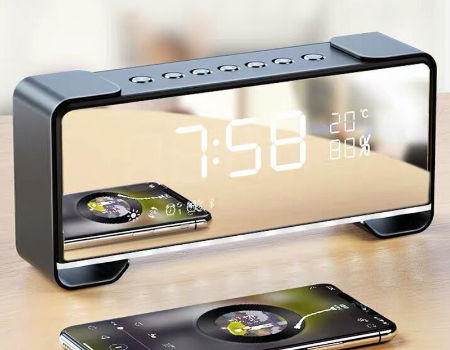 China Mirror Clock Bluetooth Speaker Bluetooth 4.1 Mobile Computer Card ...