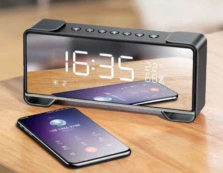 China Mirror Clock Bluetooth Speaker Bluetooth 4.1 Mobile Computer Card ...