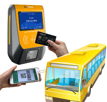 China Android bus POS validtaor with NFC and barcode scanner for city ...