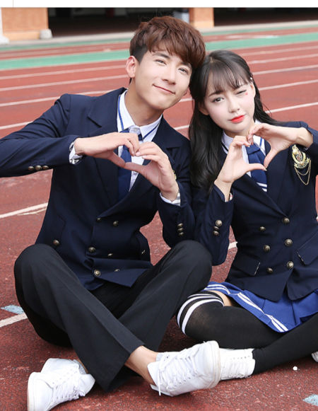 Blazer shirt and pant set japanese male navy blue school uniforms, navy ...