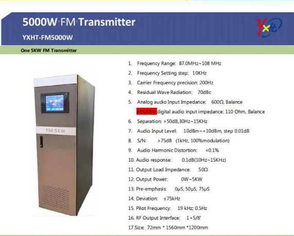 China 5KW FM Complete set equipment for FM Radio Station on Global Sources